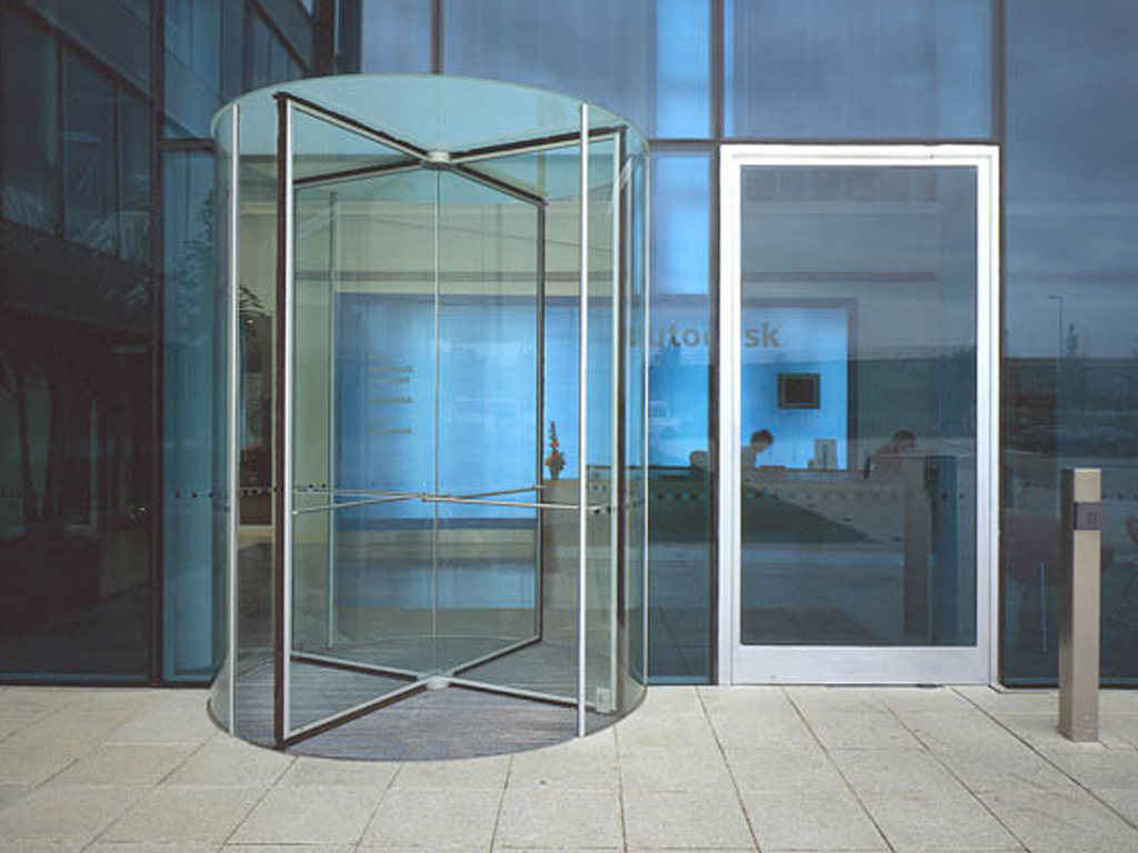 Minimalist all-glass Oversized Revolving Doors Case Study: Revolving ...